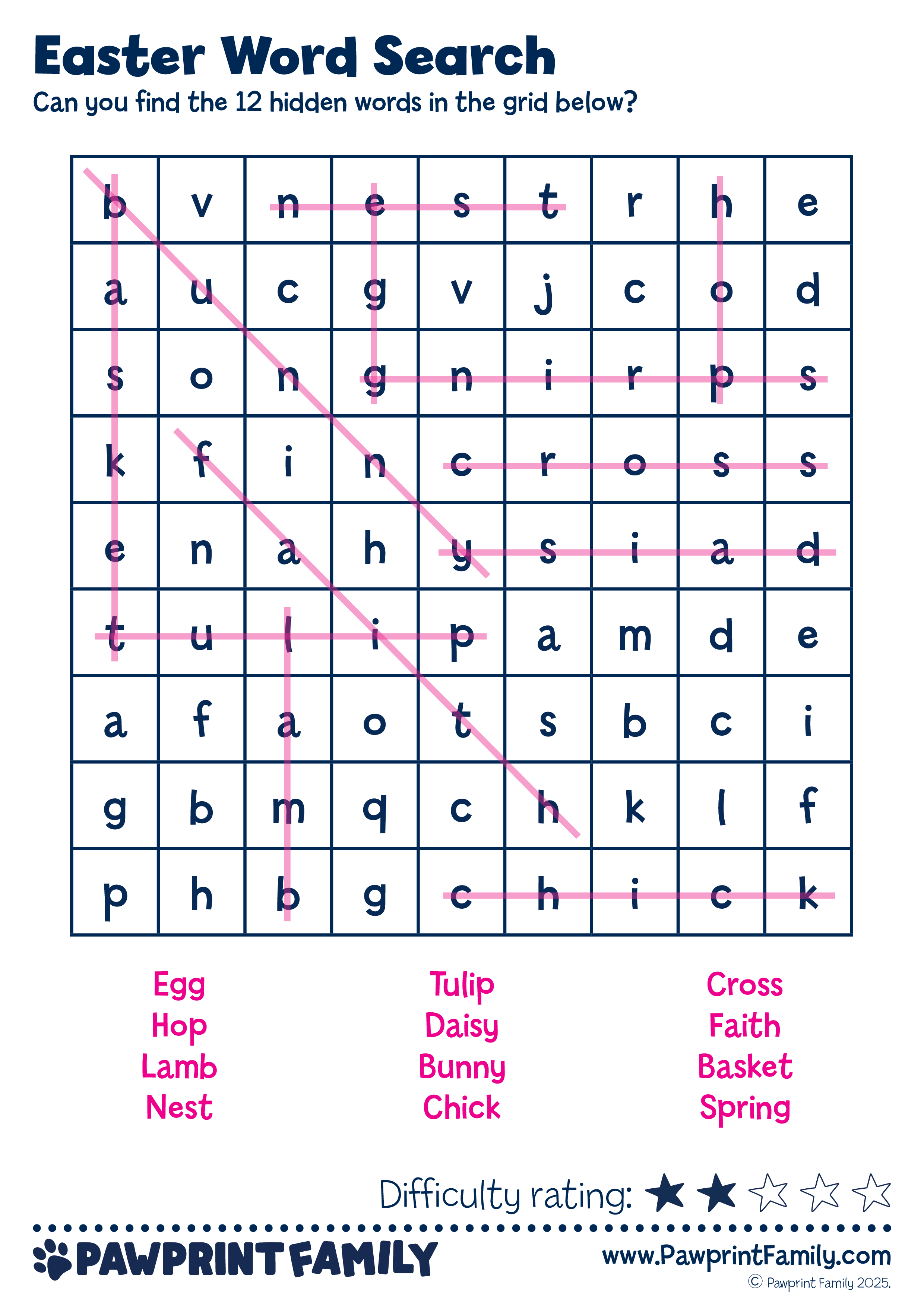 Word Searches - Easter | Pawprint Family
